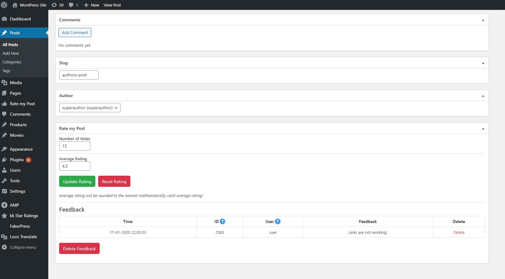 Documentation - FeedbackWP