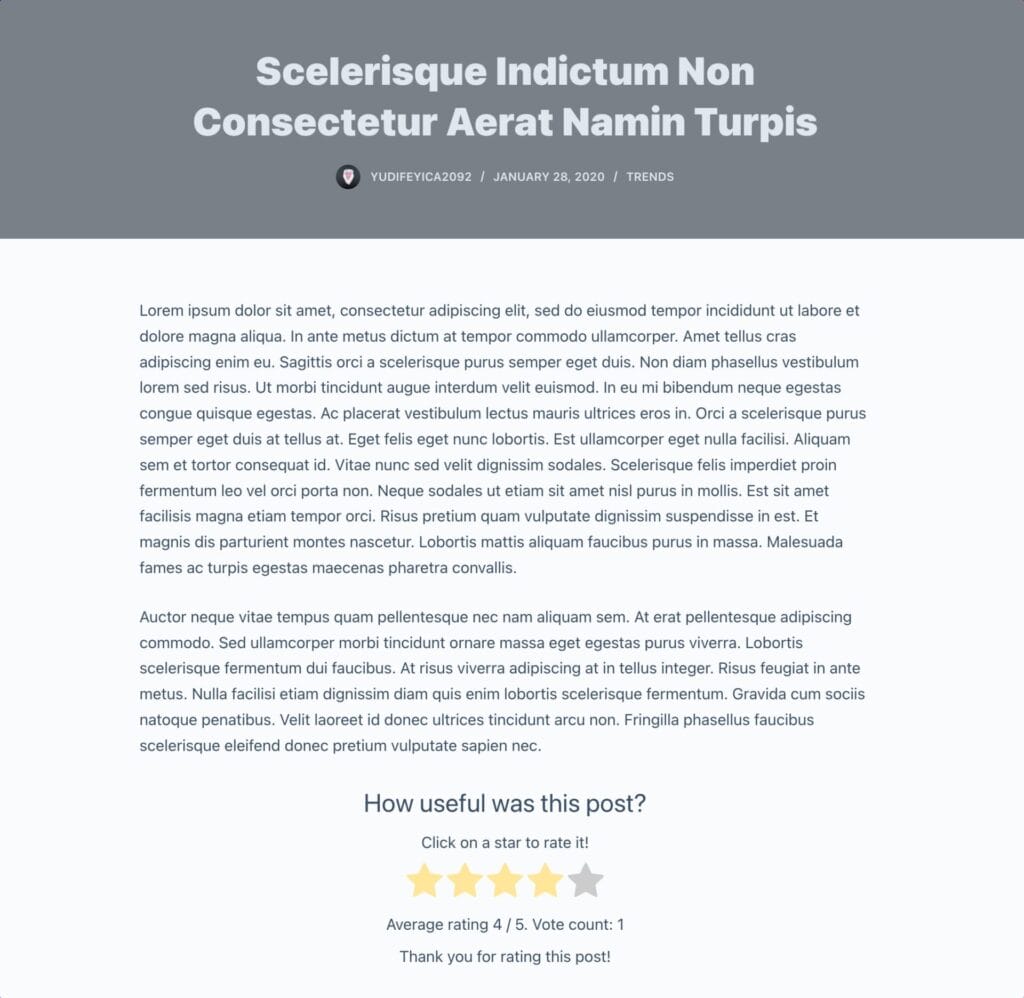 FeedbackWP - WordPress Star Rating for Posts
