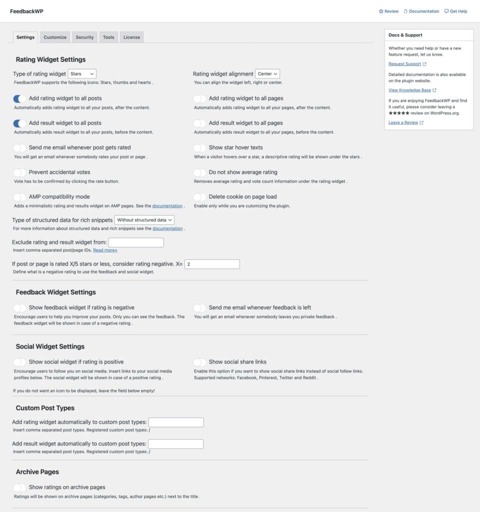 FeedbackWP - Rate My Post WordPress Plugin